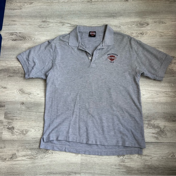 Harley-Davidson | Shirts | Harley Davidson Polo Shirt Mens Large Grey ...